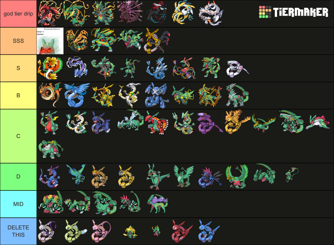 rayquaza fusion..- Tier List (Community Rankings) - TierMaker