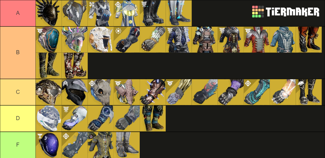 Destiny 2 Warlock Exotics(LF) Tier List (Community Rankings) - TierMaker