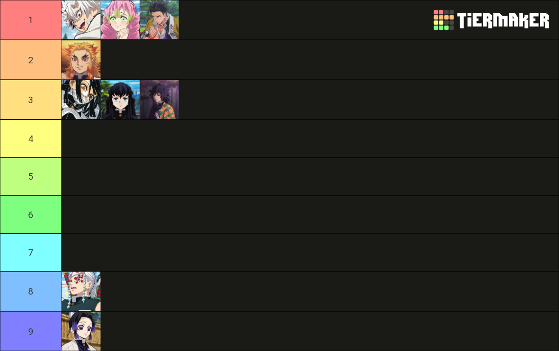 Hashira ranking 1 to 9 Tier List (Community Rankings) - TierMaker