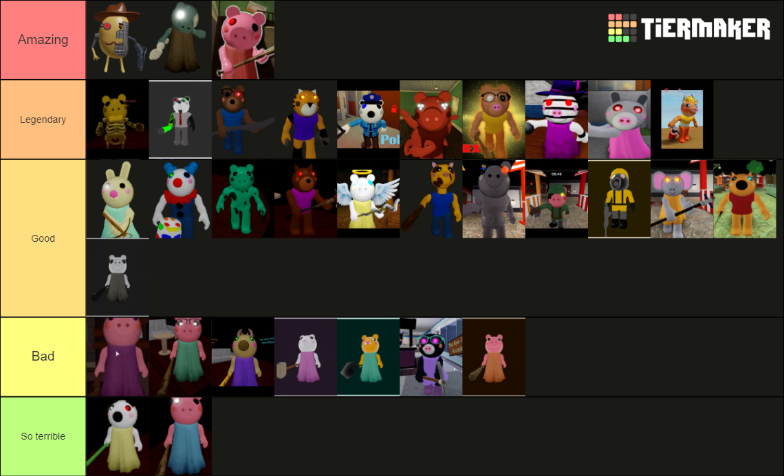 Roblox Piggy All Skins Tier List (Community Rankings) - TierMaker