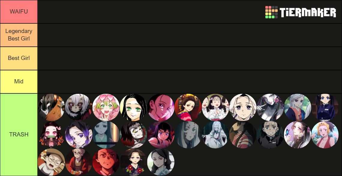 Demon Slayer Waifu TIER LIST BEST GIRL OF Kimetsu no Yaiba A Tier List ...