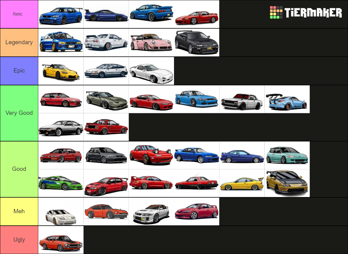 Best looking JDM's of all time (illustrations) Tier List (Community ...