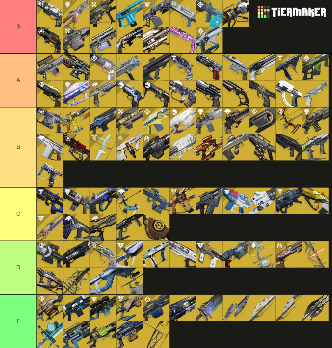 Destiny 2 Exotic Weapons(LF) Tier List (Community Rankings) - TierMaker