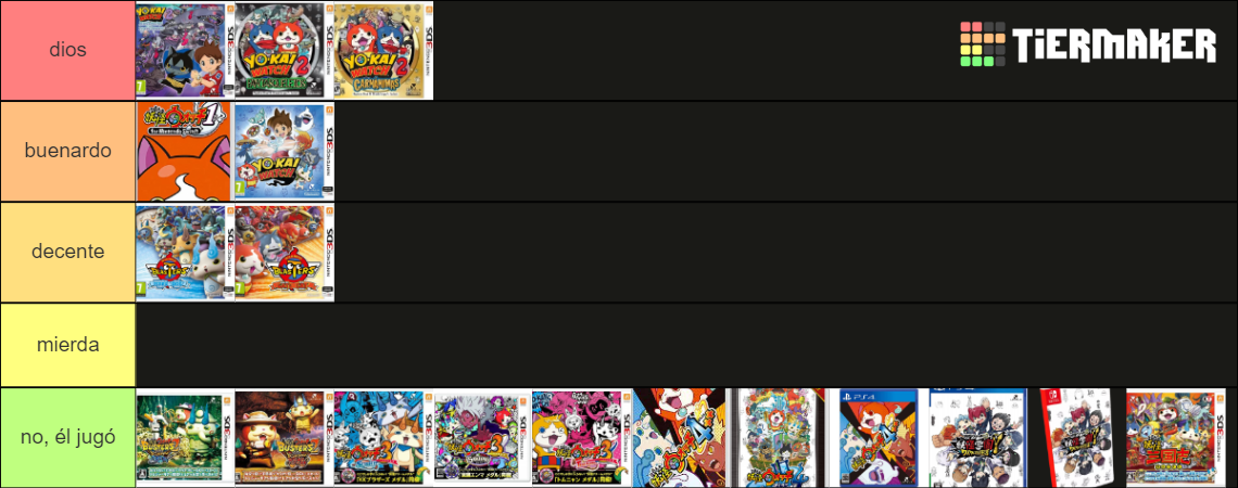 juegos principales de yo kai watch Tier List (Community Rankings) - TierMaker