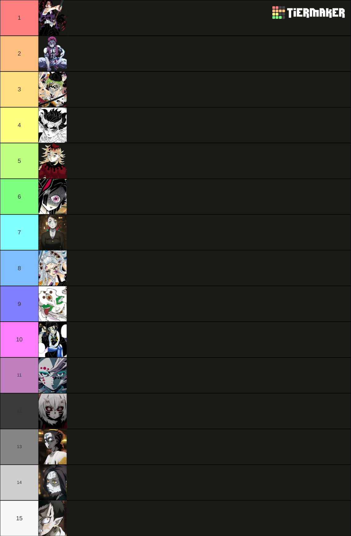 12 Kizuki Demon slayer Tier List (Community Rankings) - TierMaker
