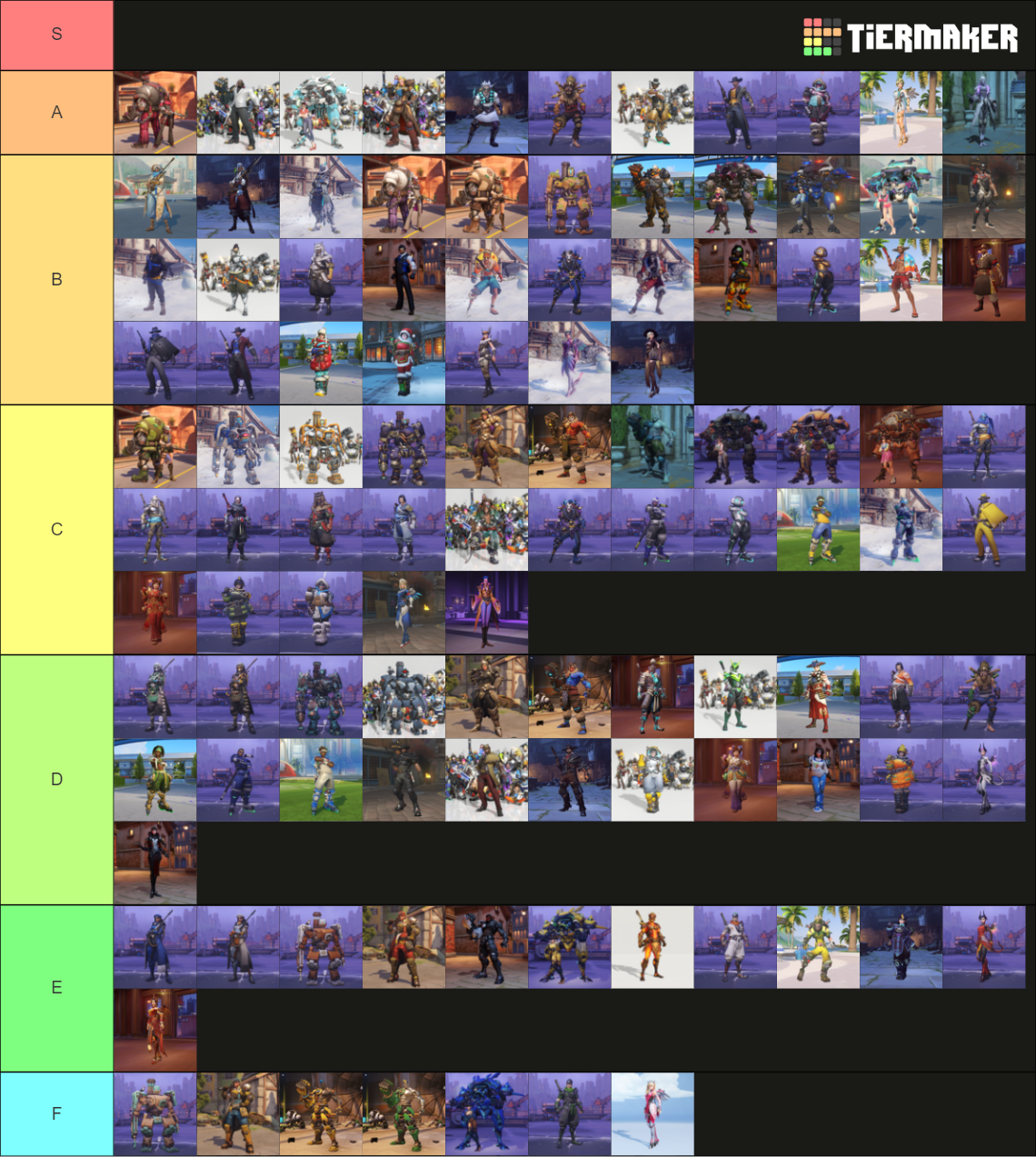 Overwatch Legendary Skin Tier List (Community Rankings) - TierMaker