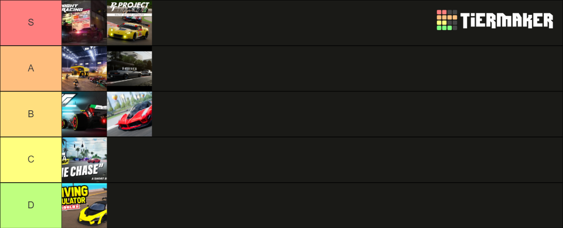 roblox racing game Tier List (Community Rankings) - TierMaker