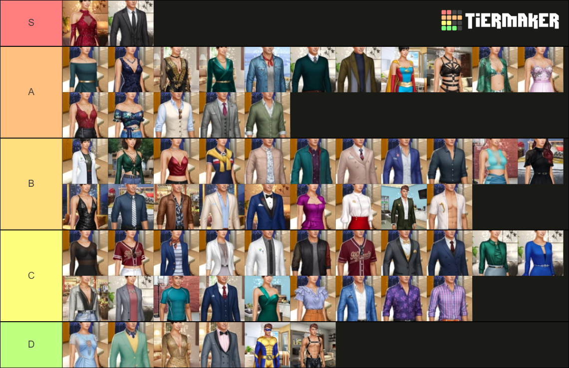 Open Heart (PlayChoices) Outfits Tier List (Community Rankings) - TierMaker