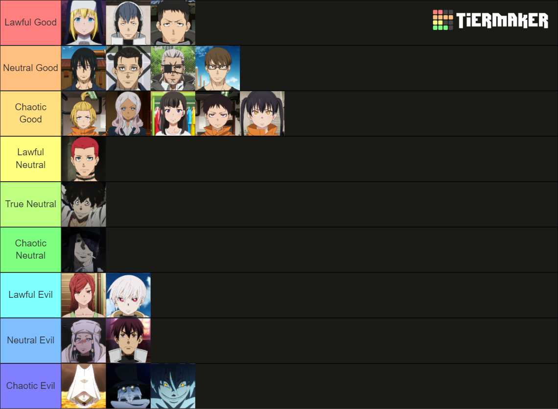 Fire Force Character Alignment Tier List (Community Rankings) - TierMaker