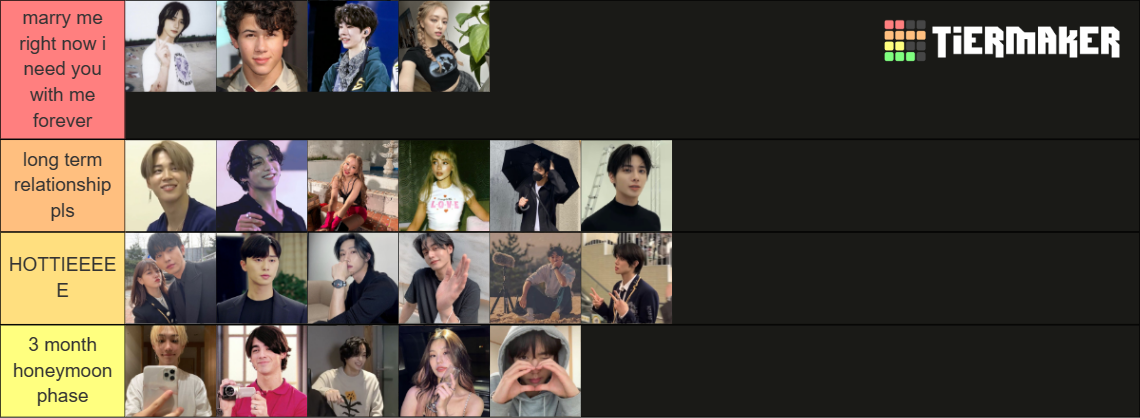 celeb crushes Tier List (Community Rankings) - TierMaker