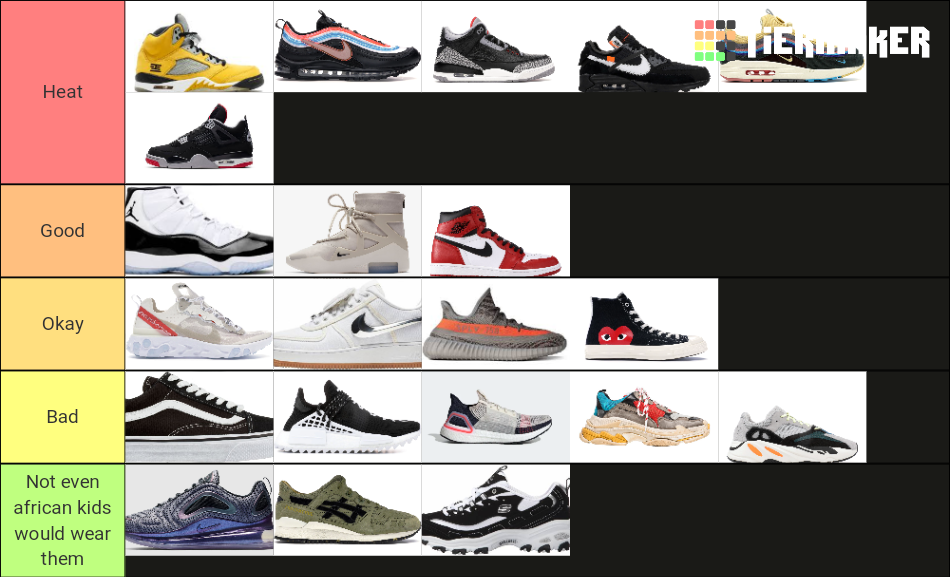 Shoes Tier List (Community Rankings) - TierMaker