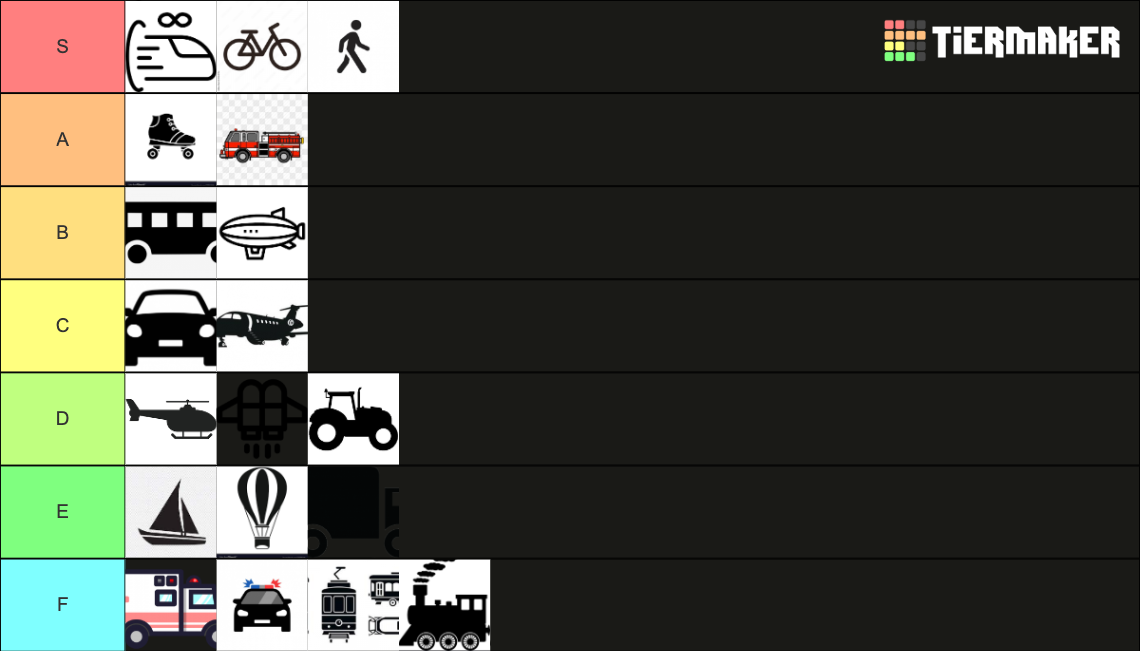Transportation (Simpleton) Tier List (Community Rankings) - TierMaker