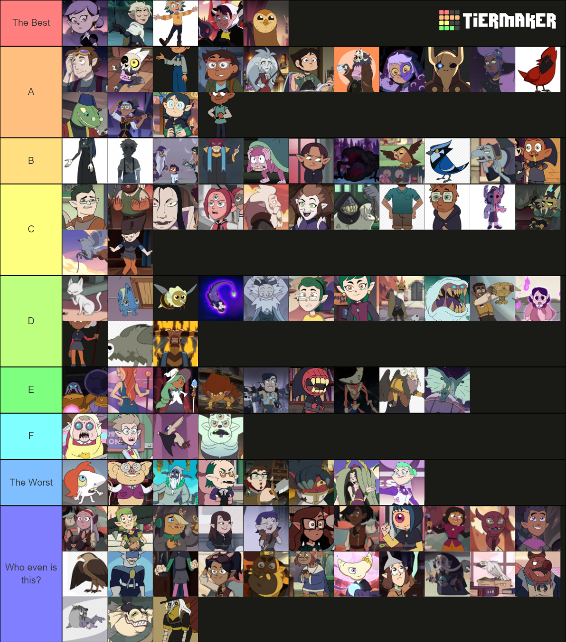 The Owl House All 104 Characters Tier List (Community Rankings) - TierMaker