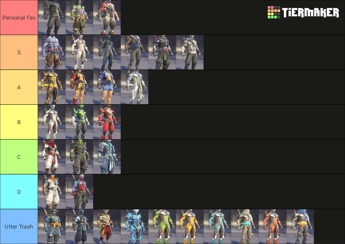 Overwatch 2 Hero Skins: Genji (as of 4/23, season 4) Tier List ...