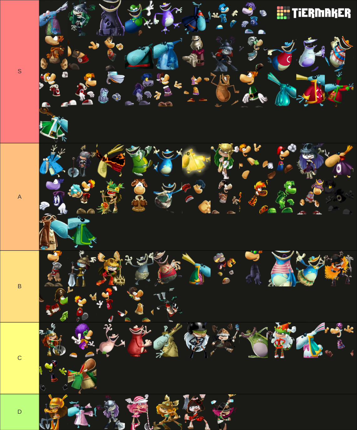 Rayman UbiArt Heroes Tier List (Community Rankings) - TierMaker