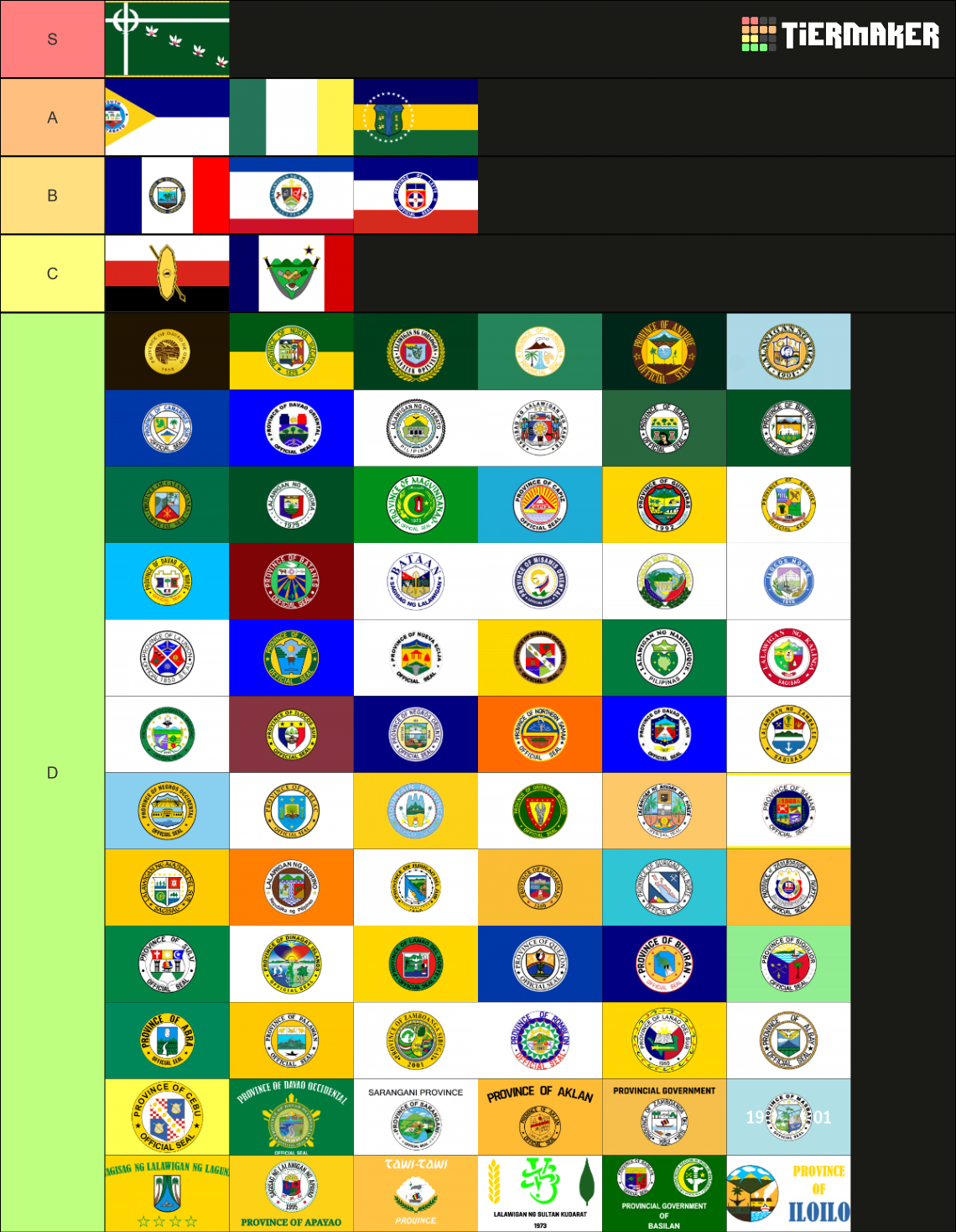 Philippine Province Flags Tier List (Community Rankings) - TierMaker