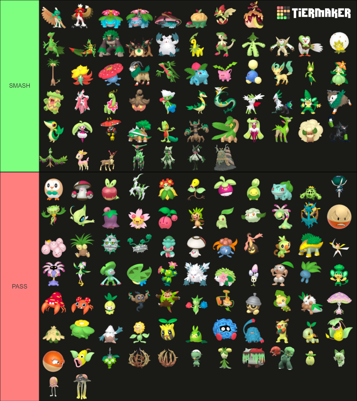 Every Grass-Type Pokemon (Updated as of May 2023) Tier List (Community ...