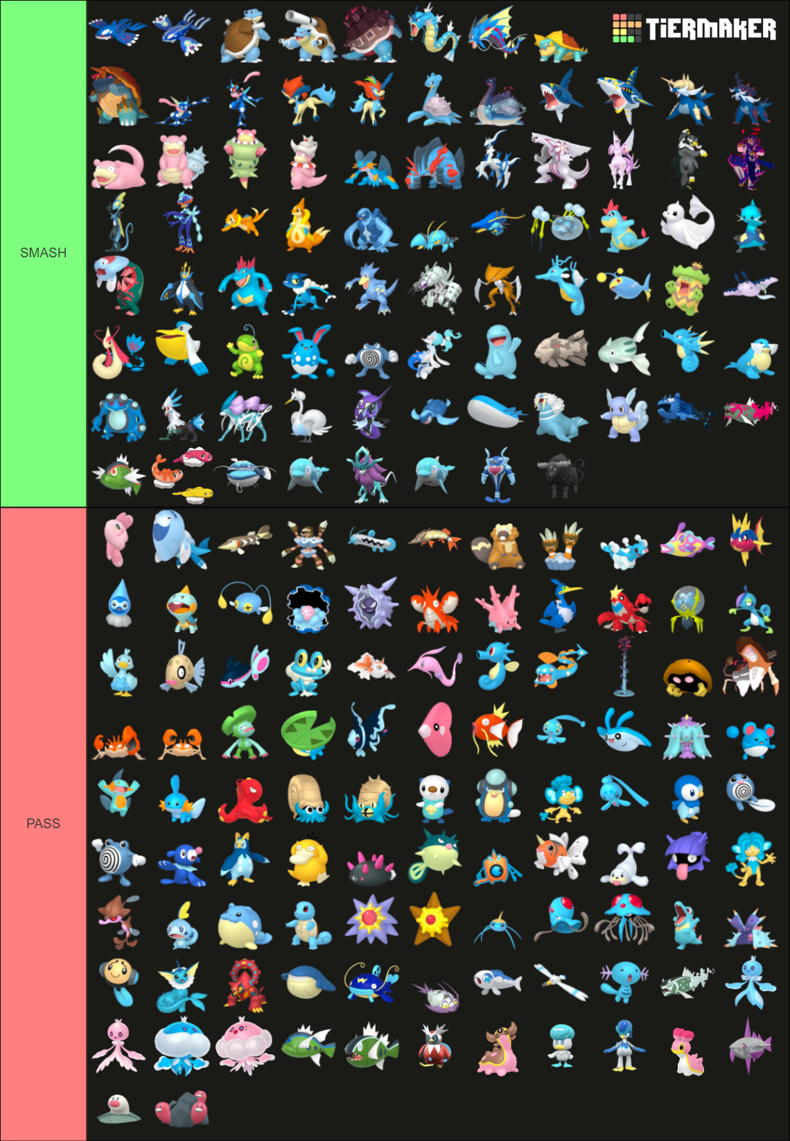 Every Water-Type Pokemon (Updated as of May 2023) Tier List (Community ...