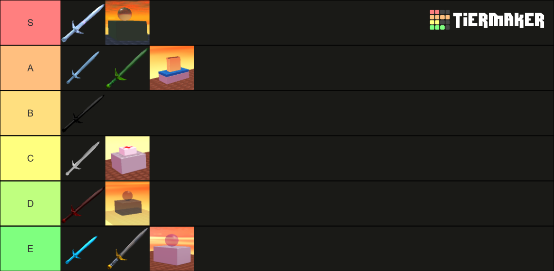 Roblox SFOTH Swords/Gears Tier List (Community Rankings) - TierMaker