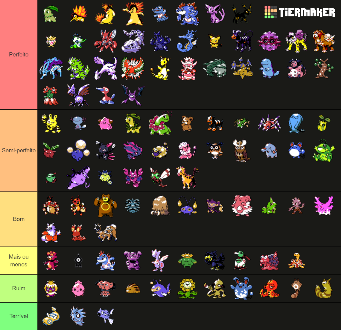 Gen 2 Pokémon (w Crystal sprites) Tier List (Community Rankings ...