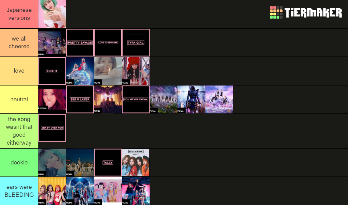Lisas raps Tier List (Community Rankings) - TierMaker