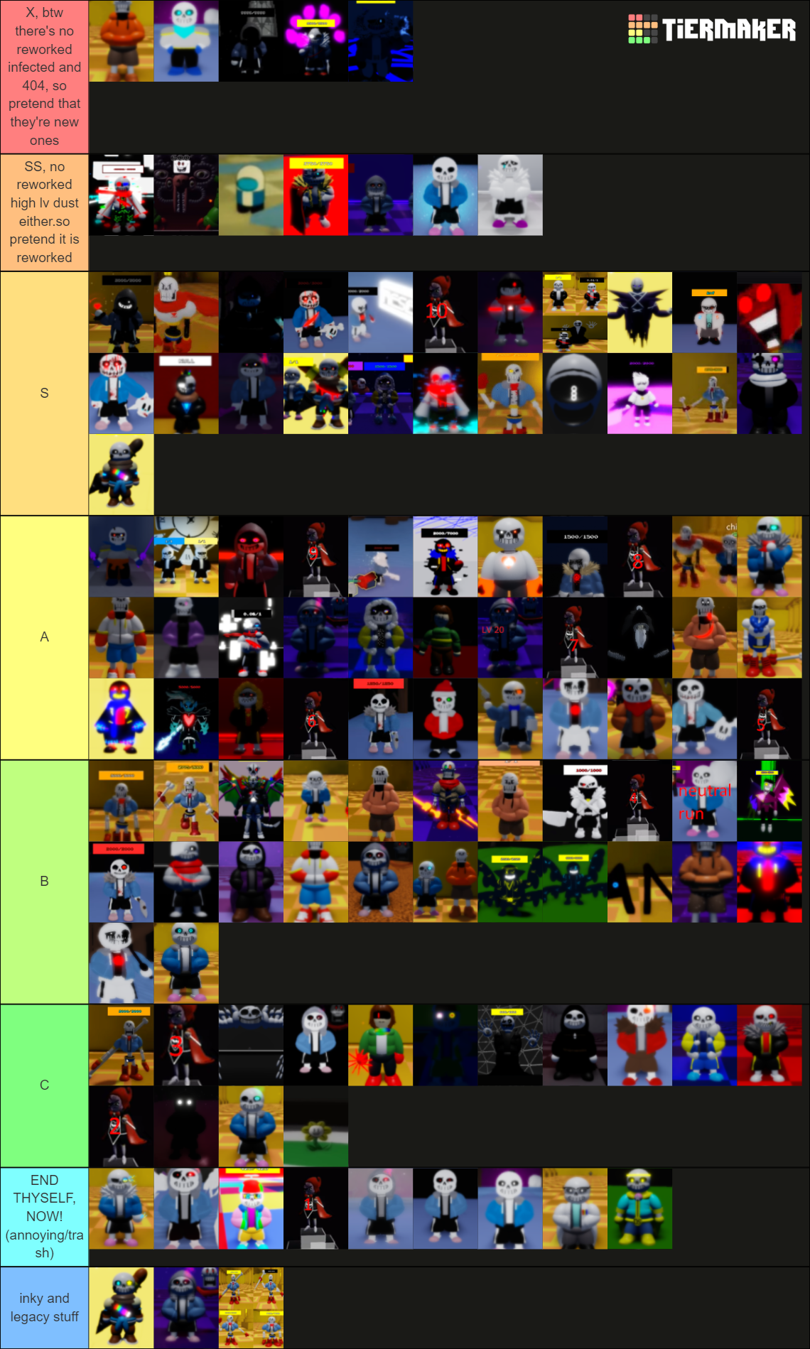 Undertale Judgement Day sans Tier List (Community Rankings) - TierMaker