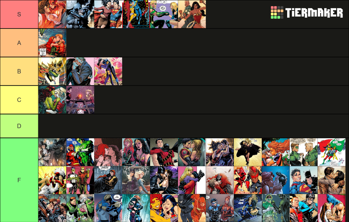 DC Couples Tier List (Community Rankings) - TierMaker