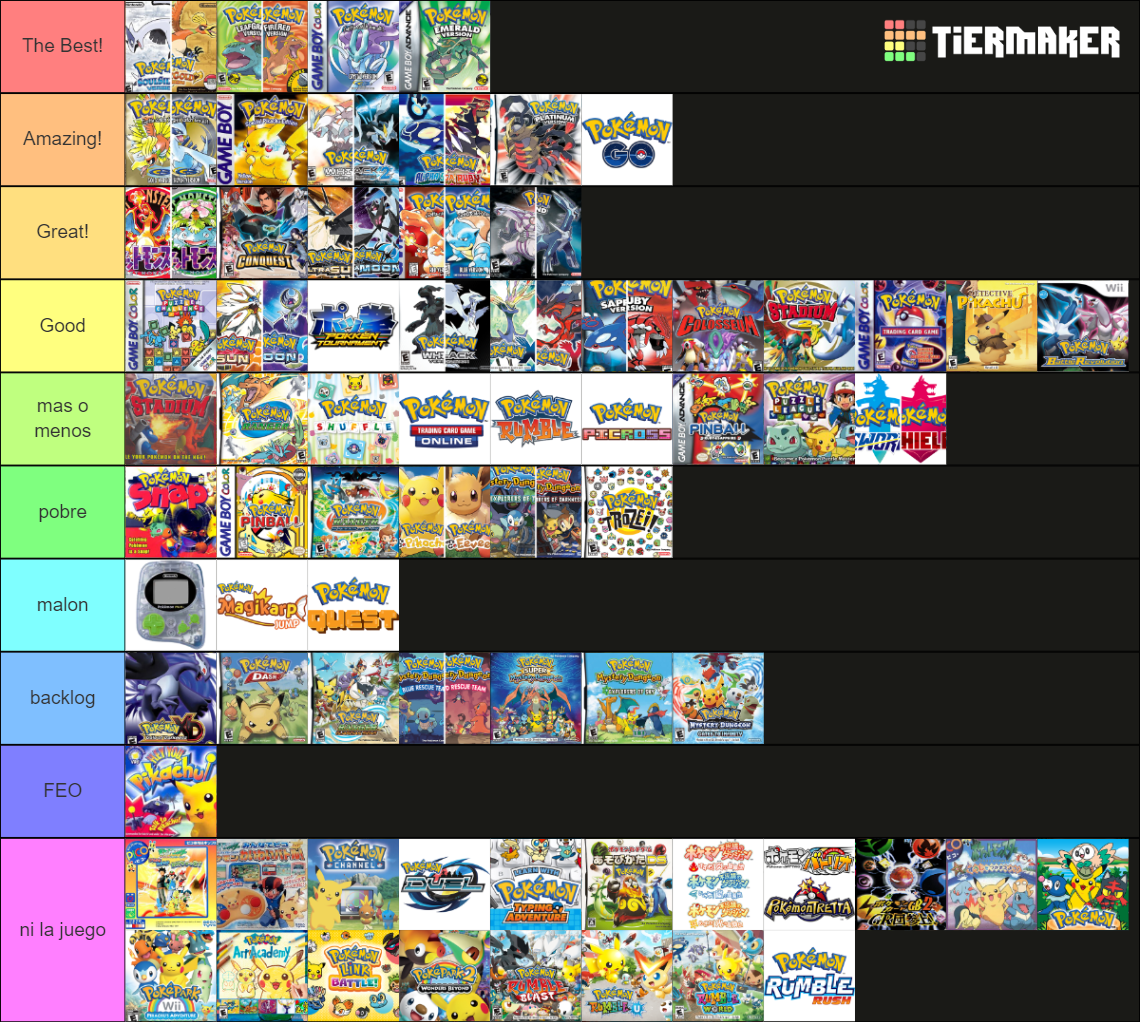 Every (EVERY) Pokemon Game Tier List (Community Rankings) - TierMaker