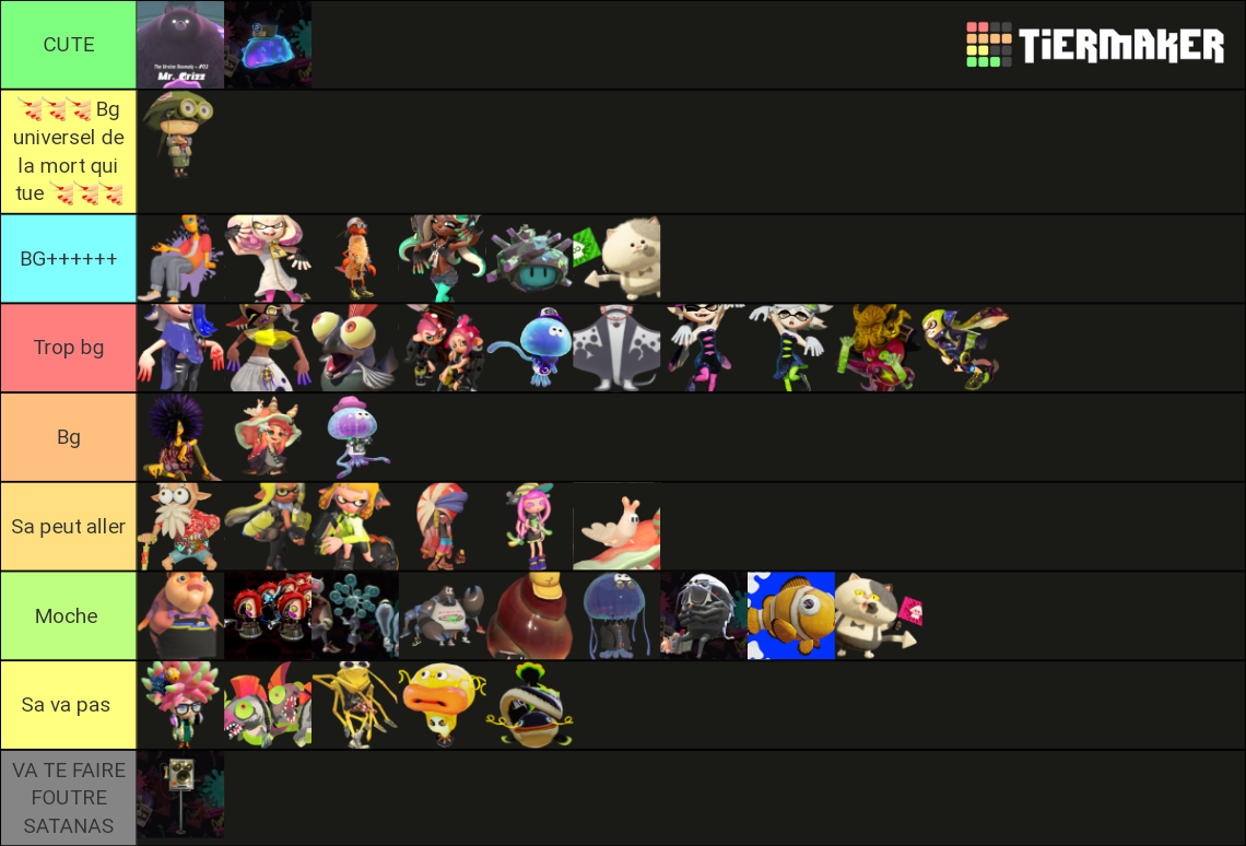 All Splatoon Characters Tier List (Community Rankings) - TierMaker