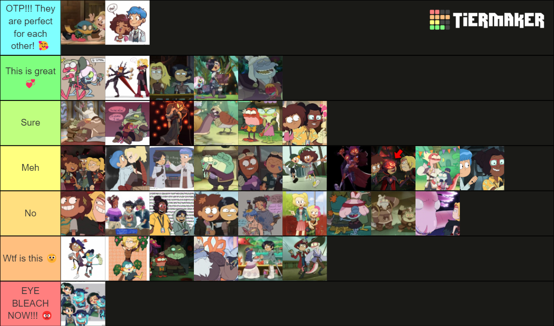 Amphibia Ship Ranking 💞 Tier List (Community Rankings) - TierMaker