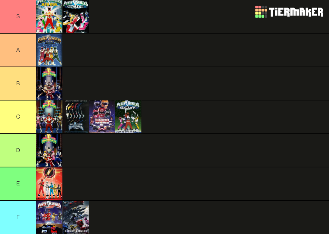 Every Power Rangers Season And Movie Tier List (Community Rankings) - TierMaker