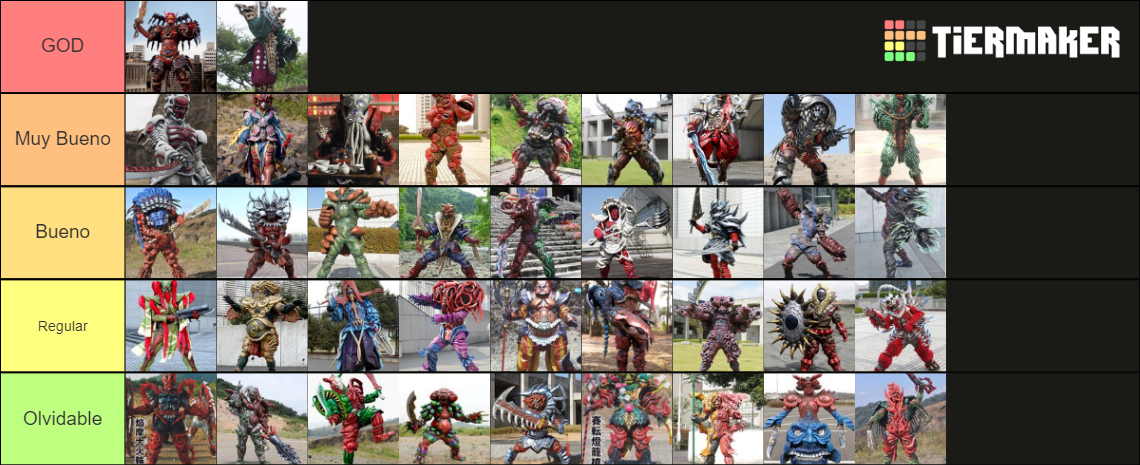 Power Rangers Samurai Nighlok Tier List (Community Rankings) - TierMaker