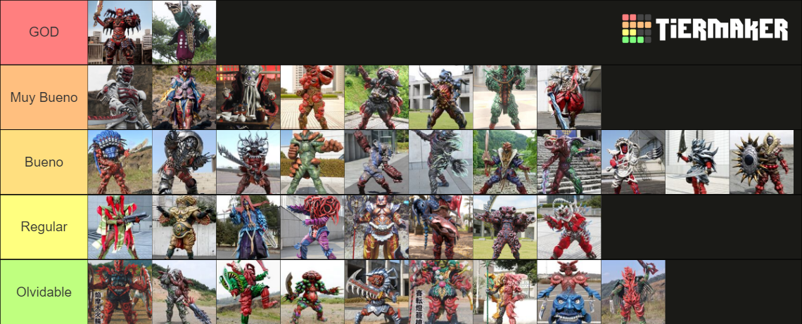 Power Rangers Samurai Nighlok Tier List (Community Rankings) - TierMaker