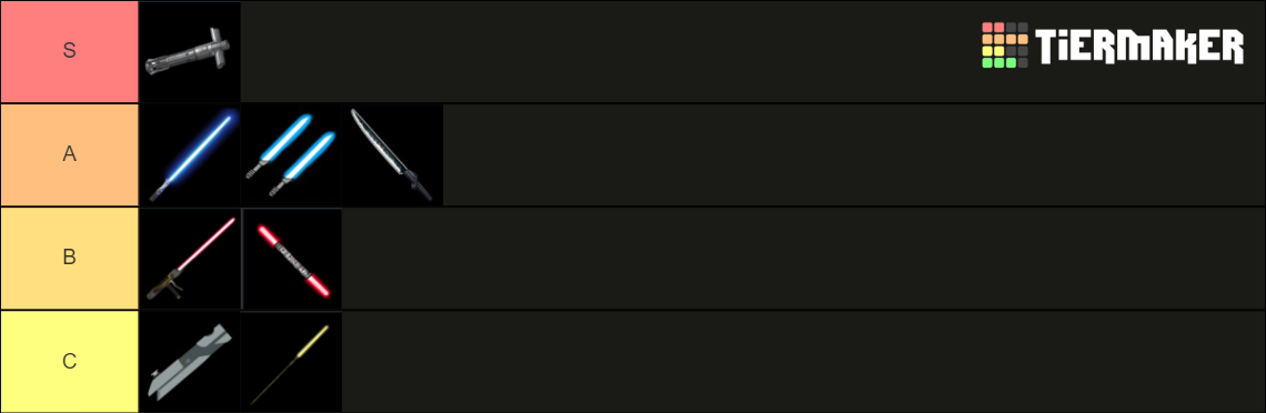 Saber Showdown Lightsabers Tier List Community Rankings Tiermaker