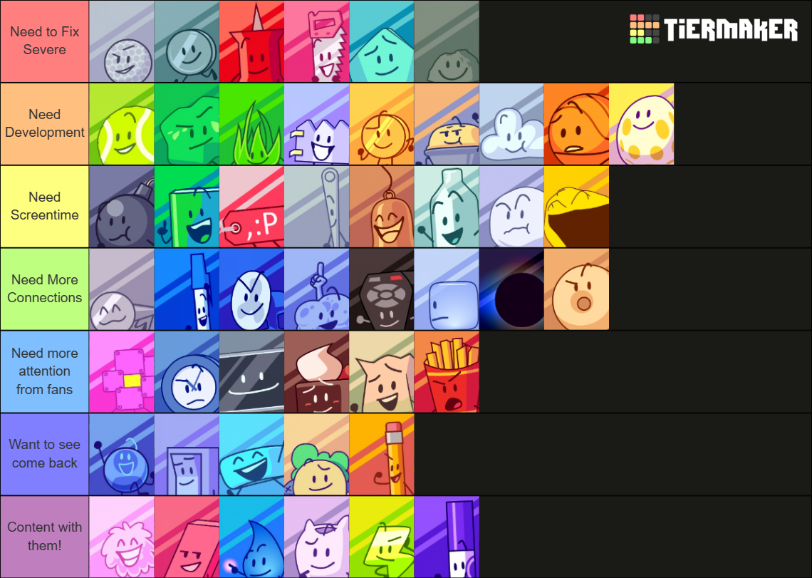 BFDI all Contestants Tier List (Community Rankings) - TierMaker
