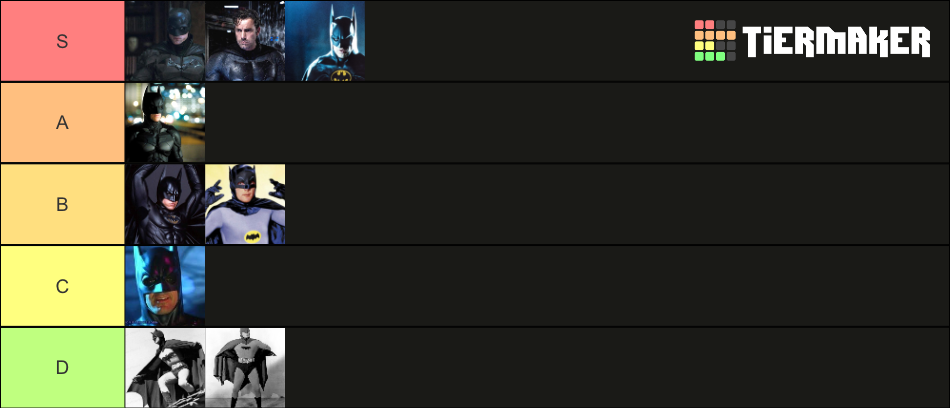 Live Action Batman Ranking Tier List (Community Rankings) - TierMaker