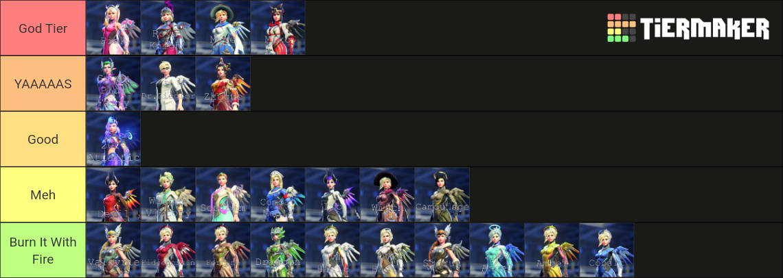 Overwatch Mercy Skin Tierlist Tier List (Community Rankings) - TierMaker