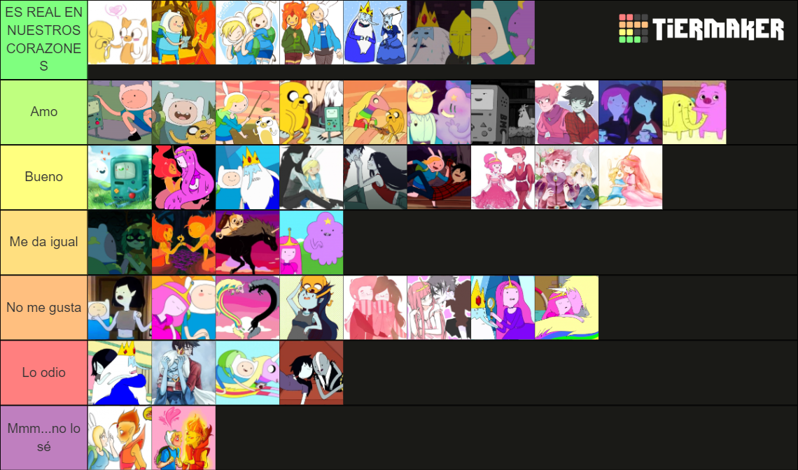 Adventure Time ships/couples Tier List (Community Rankings) - TierMaker