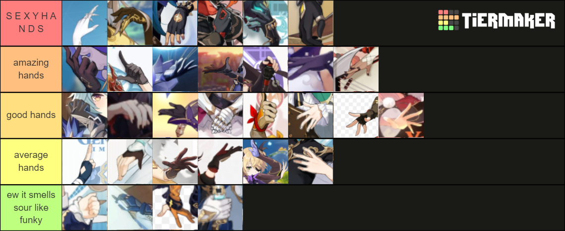 Genshin Impact Hands Tier List (Community Rankings) - TierMaker