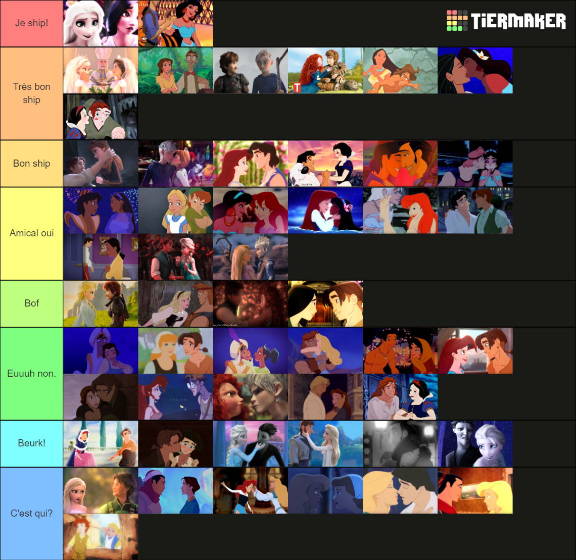 Disney crossover ships Tier List (Community Rankings) - TierMaker