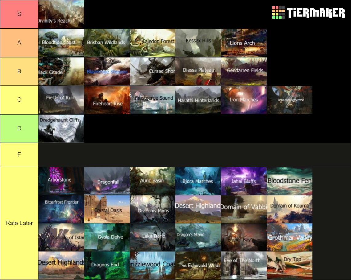 Every Guild Wars 2 Map Tier List (Community Rankings) - TierMaker
