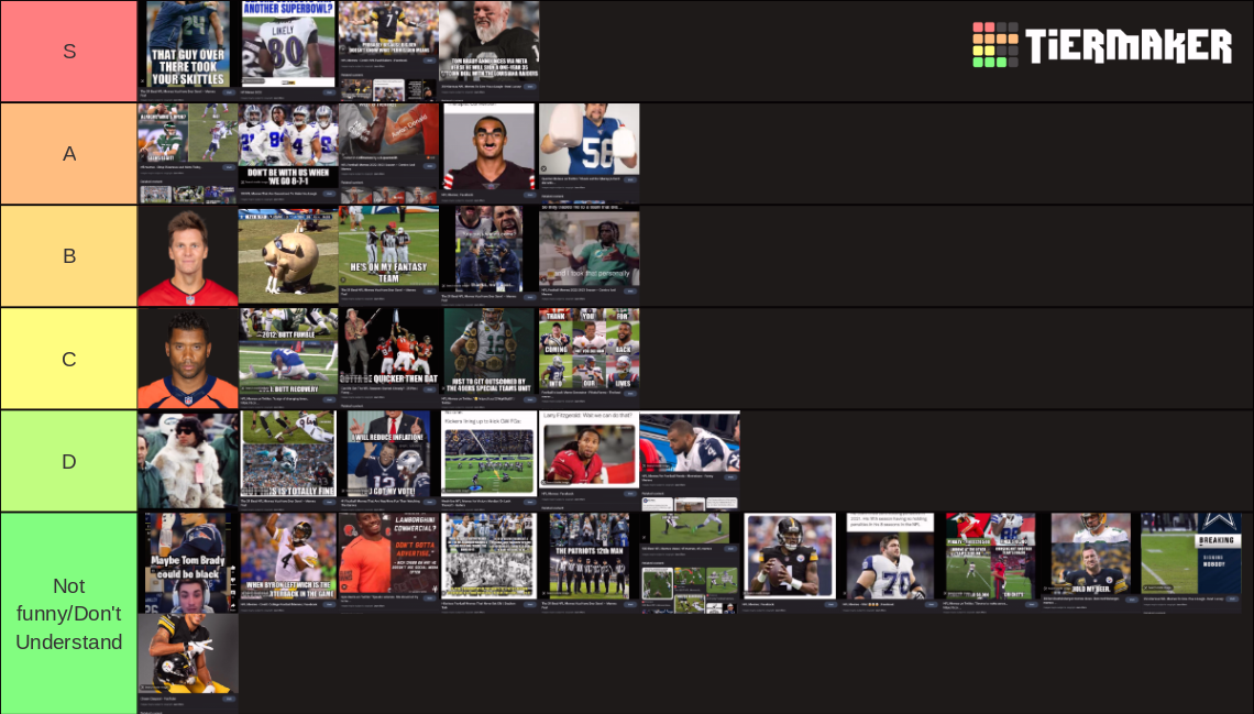 NFL memes Tier List (Community Rankings) - TierMaker