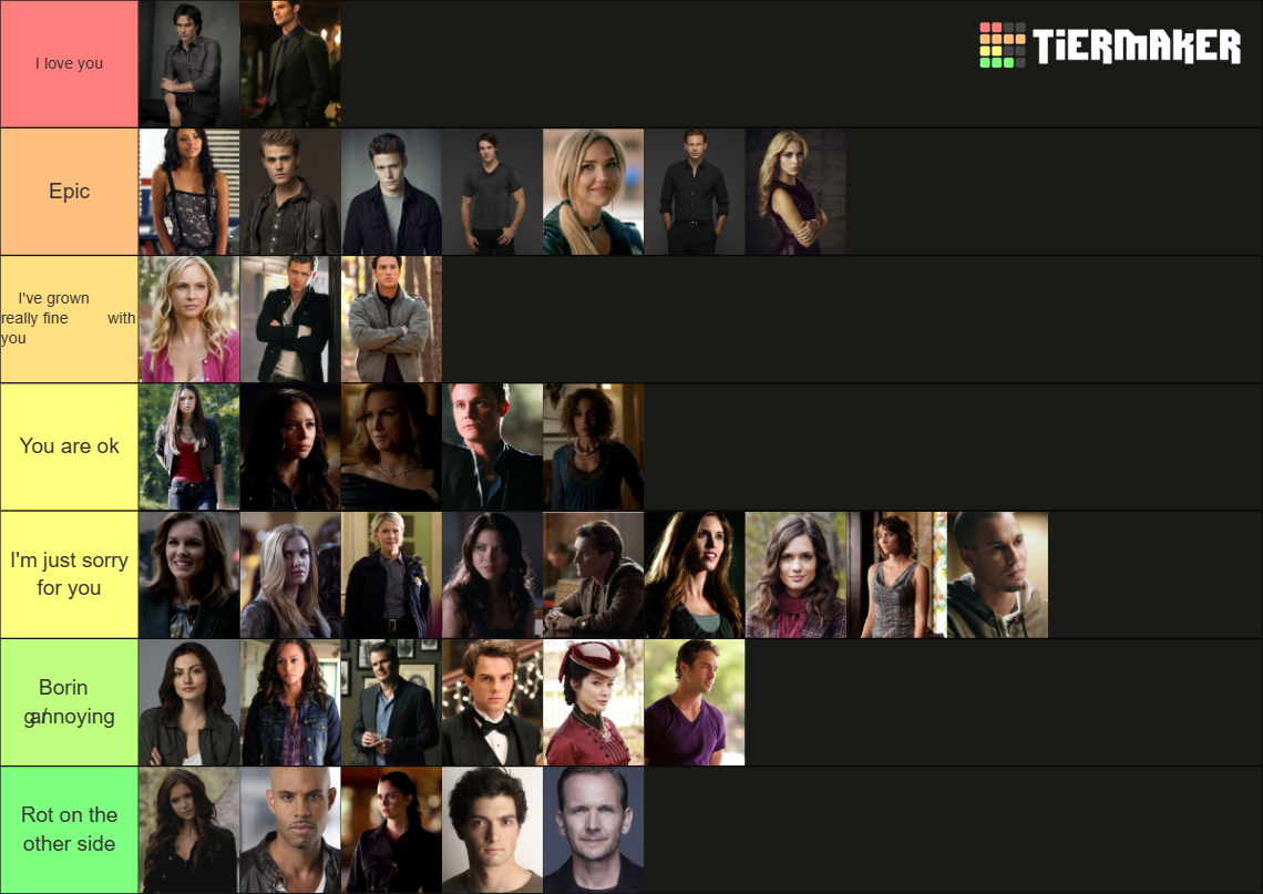 The Vampire Diaries Characters Tier List (Community Rankings) - TierMaker