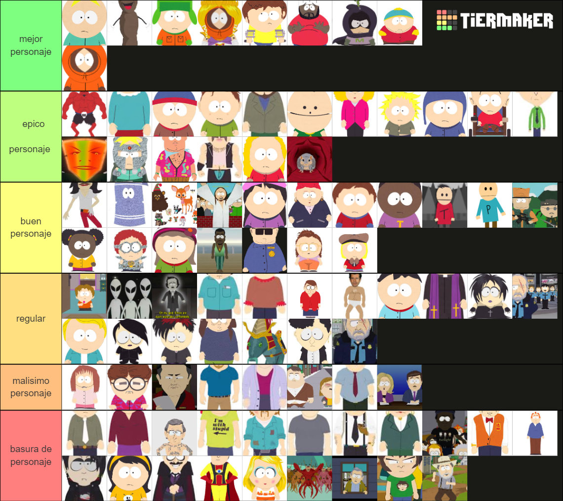 South Park Characters Tier List (Community Rankings) - TierMaker