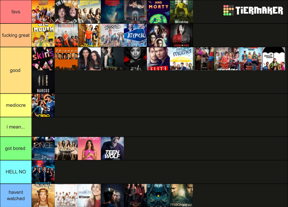TV shows / Séries Tier List (Community Rankings) - TierMaker
