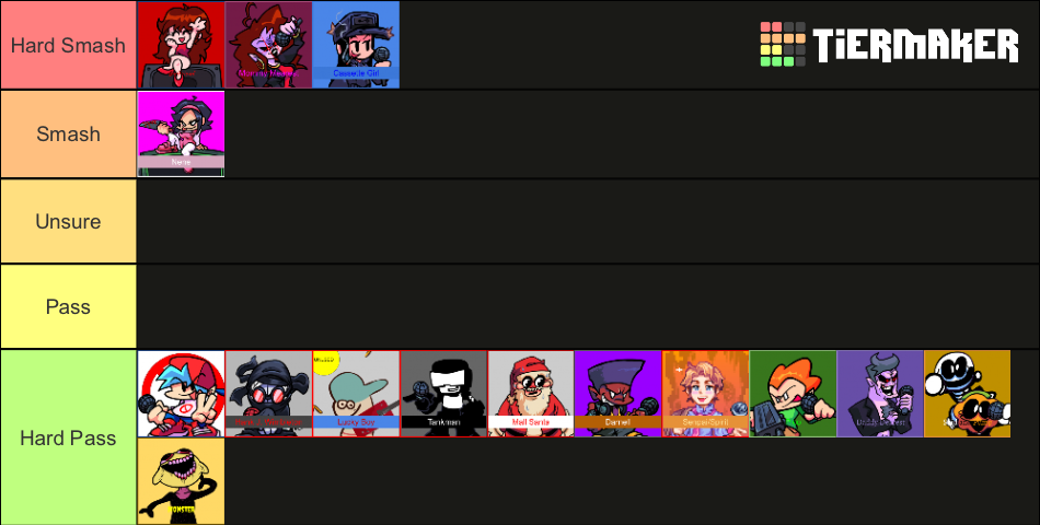 Original FNF Characters Smash or Pass Tier List (Community Rankings) - TierMaker