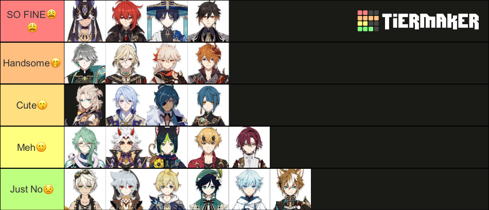 Genshin Men🤭 Tier List (Community Rankings) - TierMaker