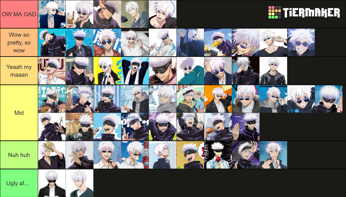 Gojo Official Arts Tier List (Community Rankings) - TierMaker