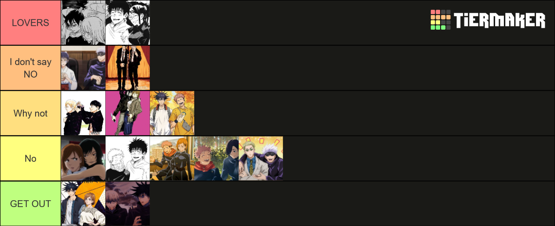 jujutsu kaisen ships Tier List (Community Rankings) - TierMaker