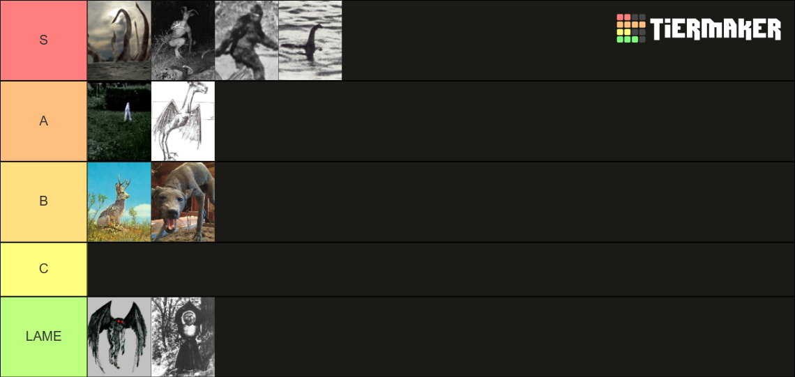 Cryptid Tier List (Community Rankings) - TierMaker